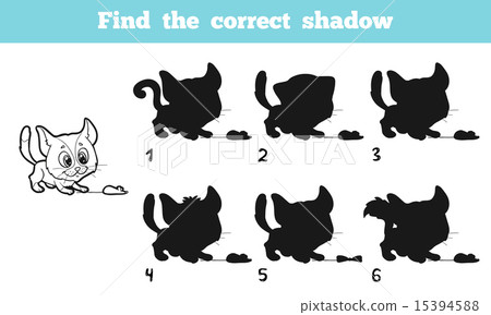 Find the correct shadow (cat) - Stock Illustration [15394588] - PIXTA