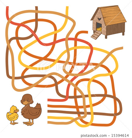 Maze game (ducks and home) - Stock Illustration [15394614] - PIXTA