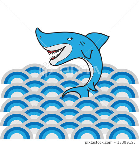 Shark wave cartoon - Stock Illustration [15399153] - PIXTA