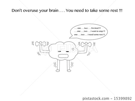 brain cartoon tired - Stock Illustration [15399892] - PIXTA