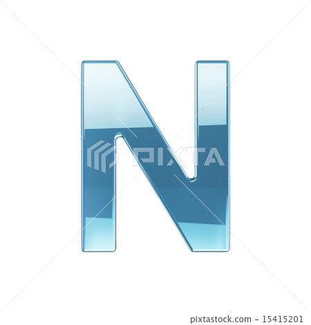 glass glossy transparent alphabet letter symbol N - Stock Illustration ...