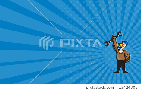 Business card Turkey Mechanic Standing Cartoon - Stock Illustration ...