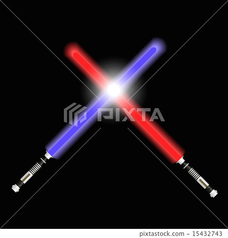 two red and blue light future swords fight eps10 - Stock Illustration ...