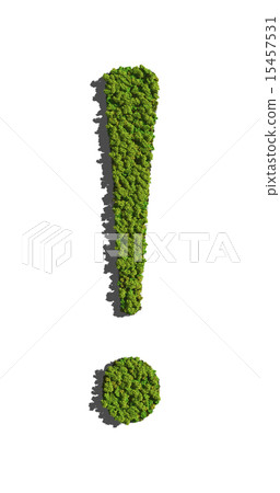 exclamation mark create by tree white background - Stock Illustration ...