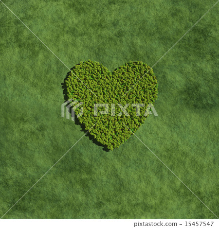 heart create by tree with grass background - Stock Illustration ...