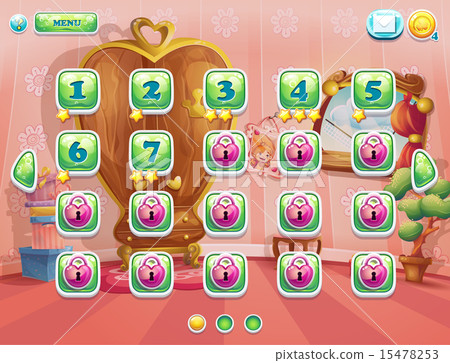 Example of the game window levels for computer... - Stock Illustration ...