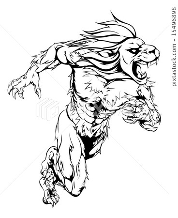 Running Lion Drawing