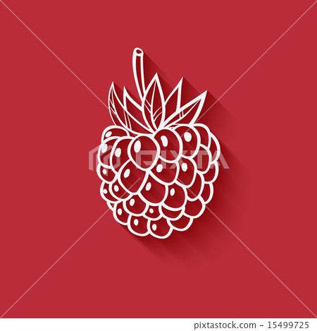 raspberry on red background - Stock Illustration [15499725] - PIXTA