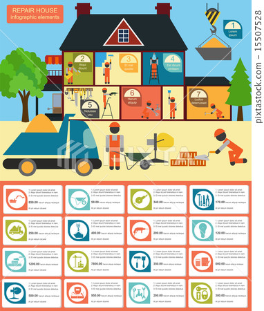 House repair infographic, set elements - Stock Illustration [15507528 ...