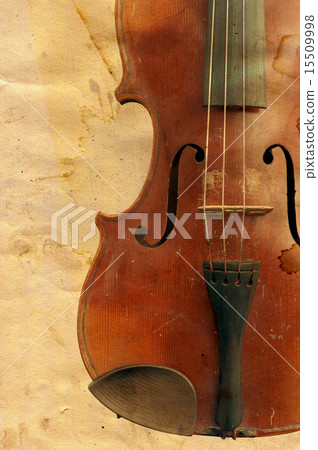 Old Fiddle On Grunge Background - Stock Illustration [15509998] - PIXTA