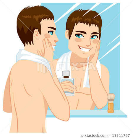 Man Applying After Shave - Stock Illustration [15511797] - PIXTA
