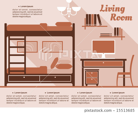 Living room interior decor infographic - Stock Illustration [15513685 ...