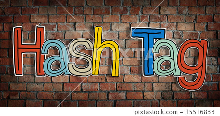 Word Hash Tag on Brick wall Background - Stock Illustration [15516833 ...