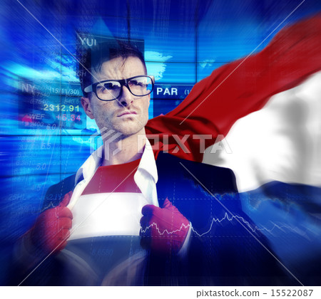 Businessman Superhero Country Netherlands Flag...-照片素材（圖片） [15522087 ...