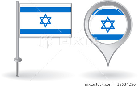 Israeli pin icon and map pointer flag. Vector - Stock Illustration ...