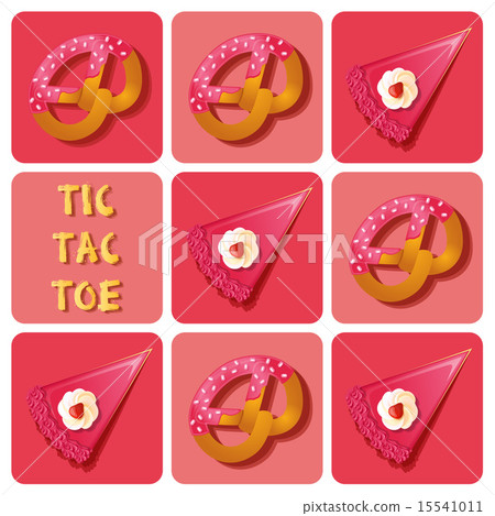 Tic-Tac-Toe of cake and pretzel - Stock Illustration [15541011] - PIXTA