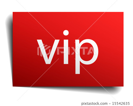 vip red paper sign on white background - Stock Illustration [15542635 ...