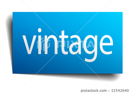 vintage blue paper sign isolated on white - Stock Illustration ...