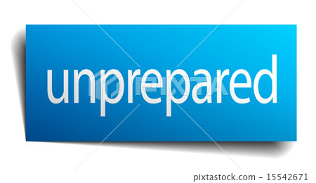 unprepared blue paper sign isolated on white - Stock Illustration ...