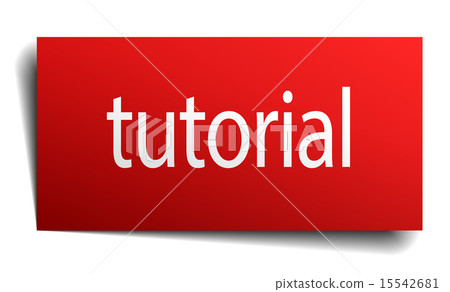 tutorial red paper sign on white background - Stock Illustration ...