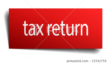 tax return red paper sign on white background - Stock Illustration ...