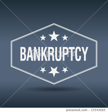 bankruptcy hexagonal vintage retro style label - Stock Illustration ...
