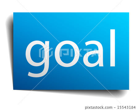 goal blue paper sign on white background - Stock Illustration [15543184 ...
