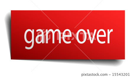 game over red paper sign on white background - Stock Illustration ...