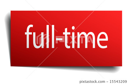 full-time red paper sign on white background - Stock Illustration ...