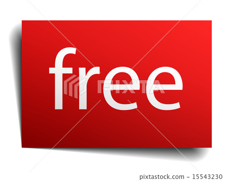 free red paper sign on white background - Stock Illustration [15543230 ...