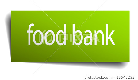 food bank green paper sign isolated on white - Stock Illustration ...