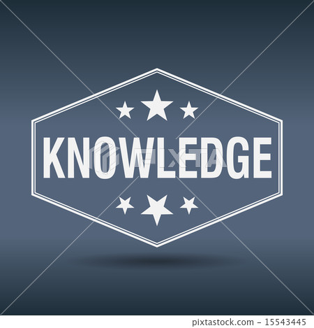 knowledge hexagonal vintage retro style label - Stock Illustration ...