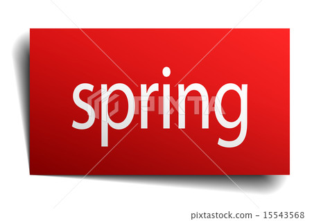 spring red paper sign isolated on white - Stock Illustration [15543568 ...