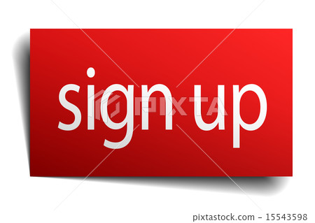 sign up red paper sign isolated on white - Stock Illustration [15543598 ...