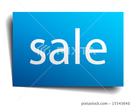 sale blue paper sign on white background - Stock Illustration [15543648 ...