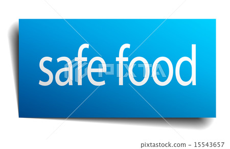 safe food blue paper sign on white background - Stock Illustration ...