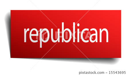 republican red paper sign on white background - Stock Illustration ...