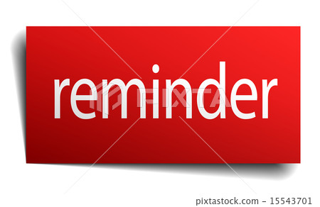 reminder red paper sign on white background - Stock Illustration ...