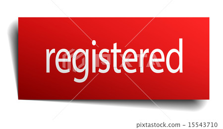 registered red paper sign on white background - Stock Illustration ...