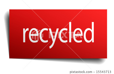 recycled red paper sign on white background - Stock Illustration ...