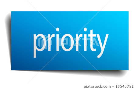 priority blue paper sign on white background - Stock Illustration ...