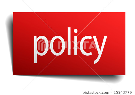 policy red paper sign on white background - Stock Illustration ...