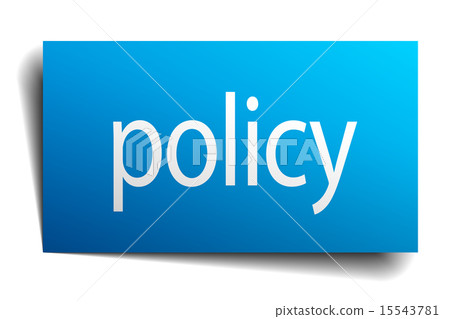 policy blue paper sign on white background - Stock Illustration ...