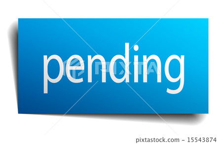 pending blue paper sign on white background - Stock Illustration ...
