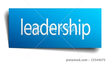 leadership blue paper sign on white background - Stock Illustration ...