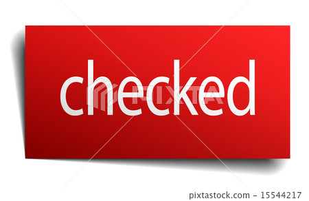 checked red paper sign isolated on white - Stock Illustration [15544217 ...