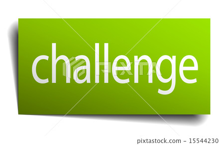 challenge green paper sign on white background - Stock Illustration ...