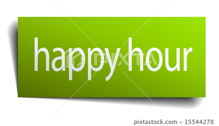 happy hour green paper sign isolated on white - Stock Illustration ...