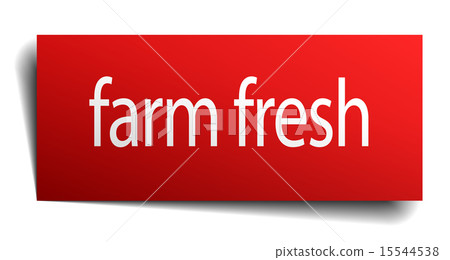 farm fresh red paper sign on white background - Stock Illustration ...