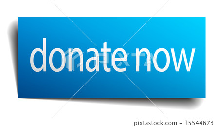 donate now blue paper sign on white background - Stock Illustration ...
